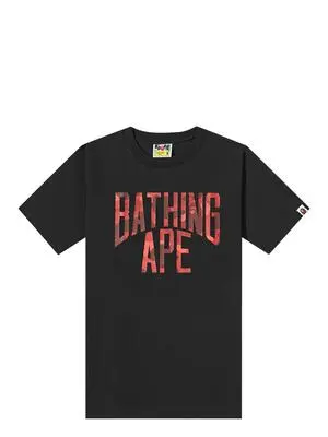 A BATHING APE Color Camo A Nyc Logo Tee /red - Black