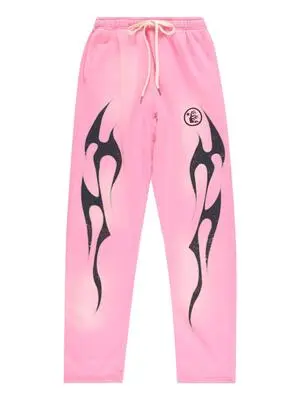 HELLSTAR Flame Sweatpants /black - Pink