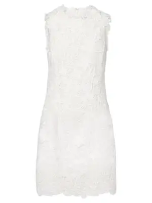 Monique Lhuillier Floral Lace Mini Dress - White