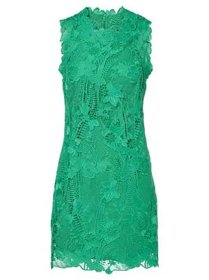 Monique Lhuillier Floral Lace Mini Dress - Green