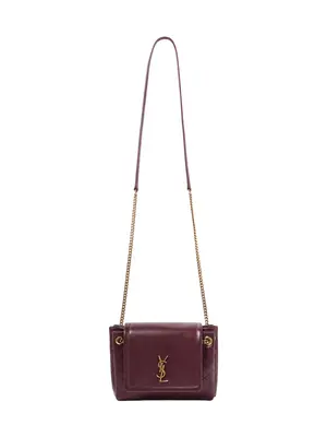 Saint Laurent Nolita Mini Leather Crossbody Bag - Burgundy