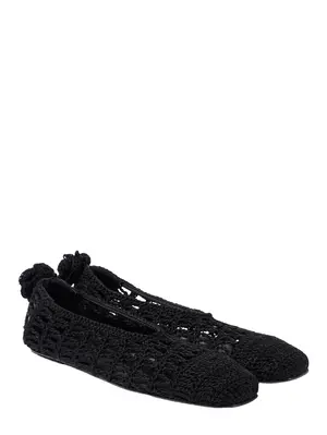 Magda Butrym Crochet Ballet Flats - Black