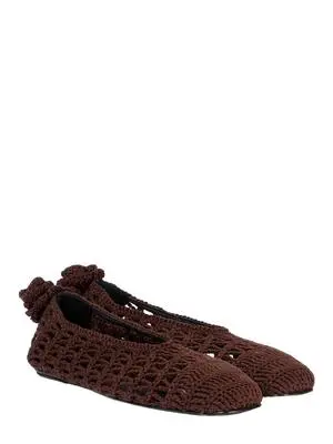 Magda Butrym Crochet Ballet Flats - Brown