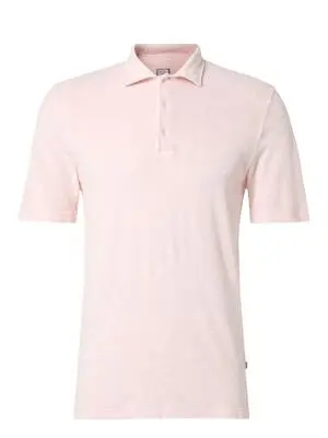 Fedeli Cotton Terry Polo Shirt - Pink