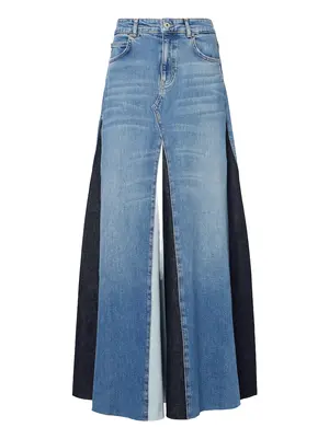 AG AG Jeans Patchwork High-Rise Denim Maxi Skirt