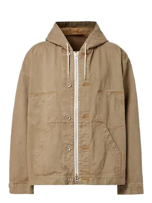 Sacai Hooded Denim Jacket - Beige
