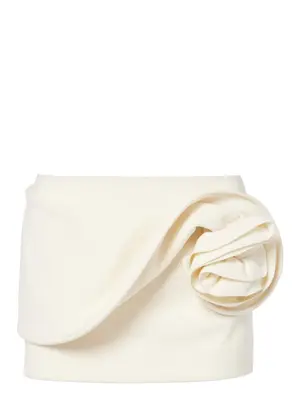 Magda Butrym Magda Butrym Low-Rise Floral Appliqué Miniskirt White