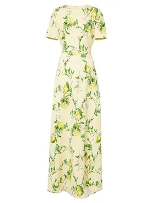 Monique Lhuillier Floral Maxi Dress - Yellow
