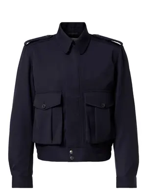 Dries Van Noten Wool Gabardine Jacket - Blue