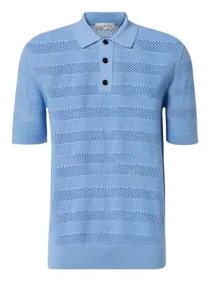 Dries Van Noten Knitted Polo Shirt - Blue