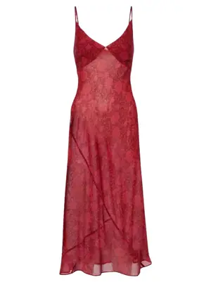 Dries Van Noten Floral Slip Dress - Red