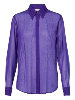 Dries Van Noten Silk-blend Shirt - Purple