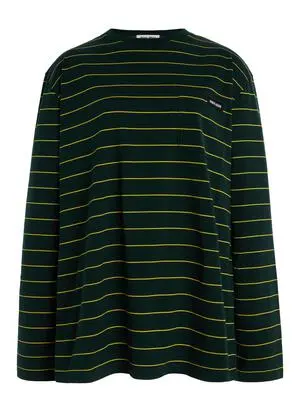 Miu Miu Striped Long-sleeve T-shirt - Green
