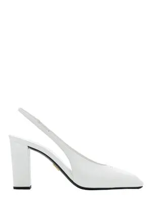 Prada Leather Slingback Pumps - White