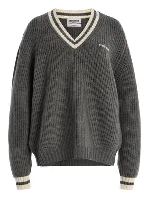 Miu Miu Oversized Cashmere Sweater - Grey