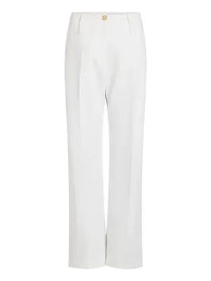 Patou Wide-waistband Gabardine Trousers - White