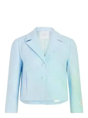 Patou Cropped Tweed Jacket - Blue
