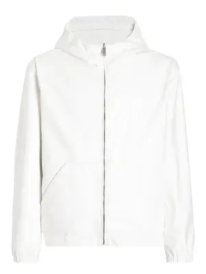 Dolce & Gabbana Leather And Fabric Jacket With Hood - White