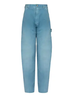 MAISON MARGIELA Embroidered-logo Wide-leg Jeans - Blue