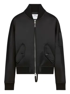 COURREGES Satin Bomber Jacket - Black