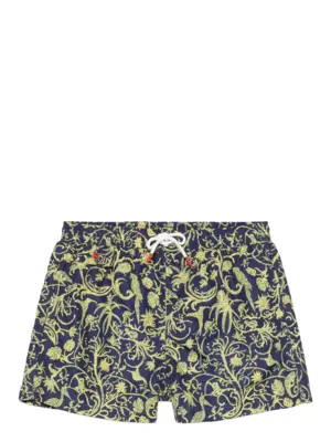 Kiton Abstract-pattern Print Swim Shorts - Blue