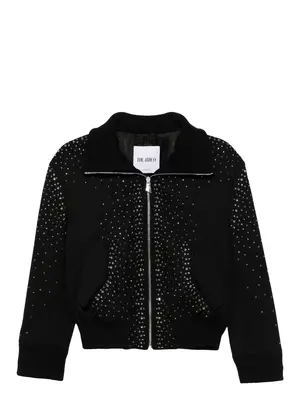 Attico Crystal-embellished Bomber Jacket - Black