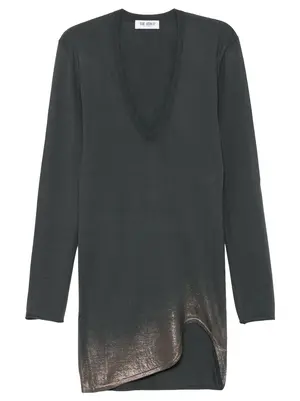 Attico Lurex-detail Mini Dress - Grey