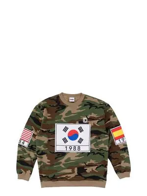 CASHMERE SOUND Worldwide Crewneck Sweatshirt - Woodland Camo