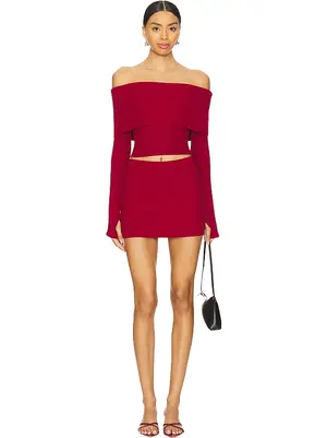 Superdown Marks Skirt Set - Oxblood