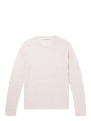 SAMAN AMEL Slim-fit Cashmere And Silk-blend T-shirt - Neutrals