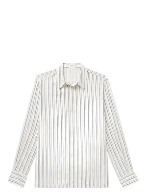 Saint Laurent Striped Silk Shirt - White
