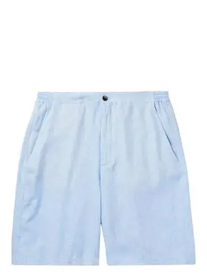 Loro Piana Straight-leg Linen Shorts - Blue