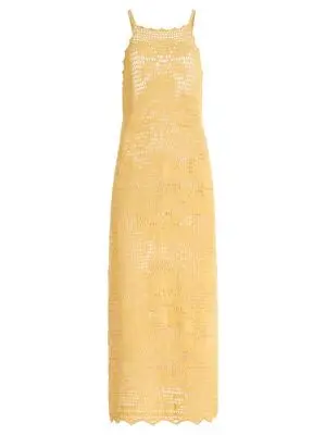 ALL THAT REMAINS Luca Crocheted Cotton Dress - Yellow