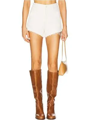MOTHER The Rocky Tomcat Kick Fray Short - Ivory