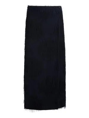 Khaite Quinn Fringed Maxi Skirt - Navy