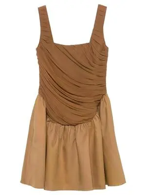 ABADIA Kaya Mini Dress - Brown
