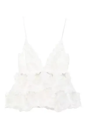 Zimmermann Crush-lace Tiered Top - White