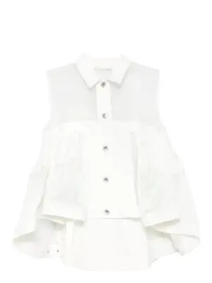 Sacai Denim Mix Shirt - White