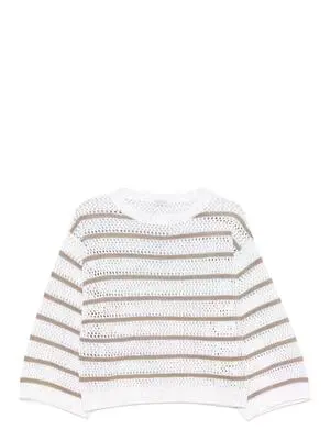 Brunello Cucinelli Striped Sweater - White