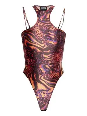 Versace Animal-print Bodysuit - Red