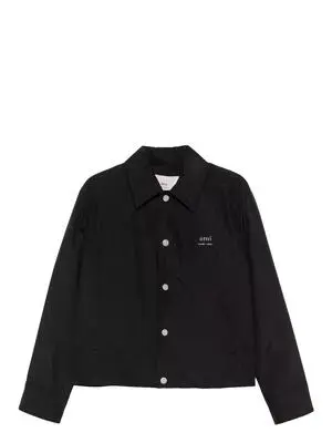 Ami Logo-lettering Shirt Jacket - Black
