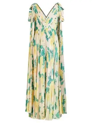 Huishan Zhang Leaves-print Maxi Dress - Yellow