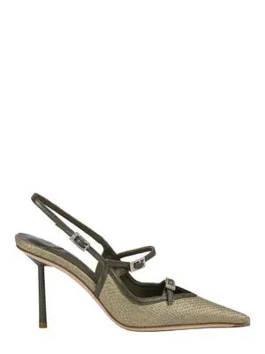 LE SILLA 80mm Morgana Slingback Pumps - Green