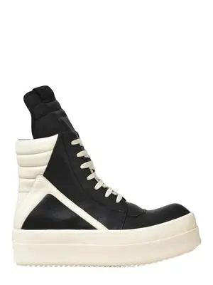 Rick Owens Hollywood Mega Bumper Geobasket High-top Sneakers - Black/milk