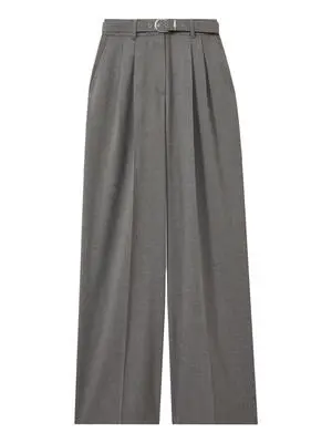 REISS Freja Wide Leg Trousers - Grey