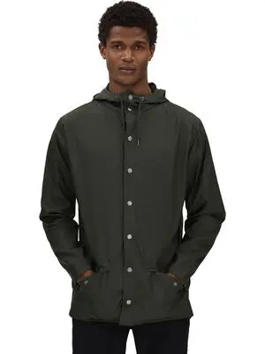 Rains Hooded Raincoat - Dark Green