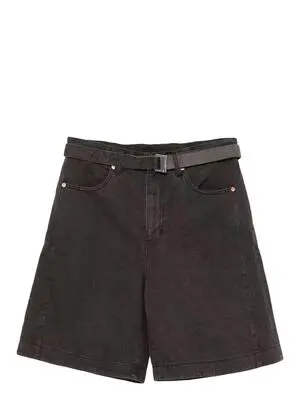 Sacai Belted Denim Shorts - Grey