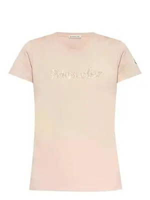 Moncler Bead-logo T-shirt - Pink