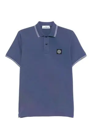 Stone Island Piqué Polo Shirt - Blue