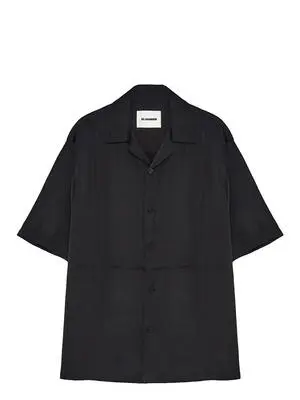 JIL SANDER Solid Camp Shirt - Black